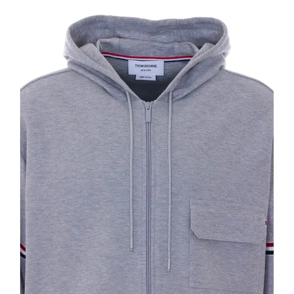 Thom Browne Oversize Zip-up Parka With Striped Logo Detail
