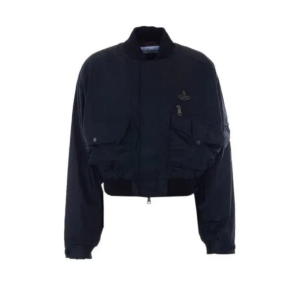 VIVIENNE WESTWOOD Bomber Jacket With Orb Logo - Black
