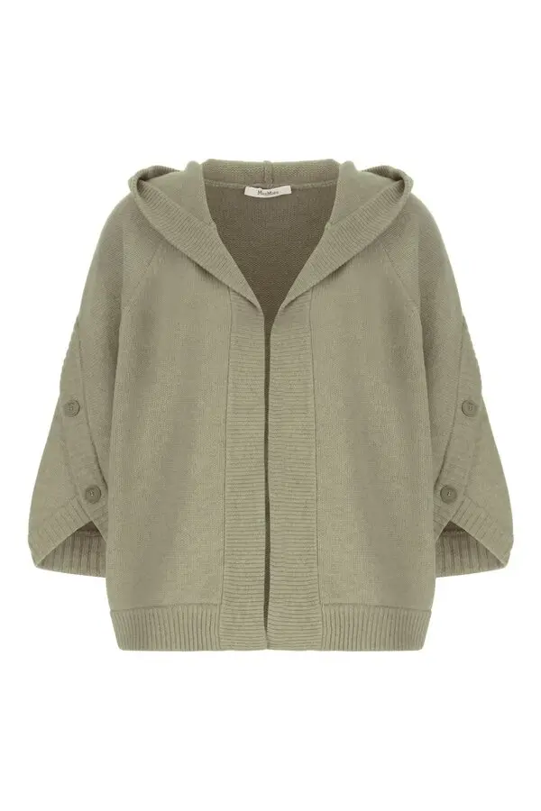 Max Mara Knitwear Cardigan With Hood And Button Detail