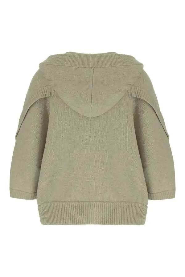 Max Mara Knitwear Cardigan With Hood And Button Detail