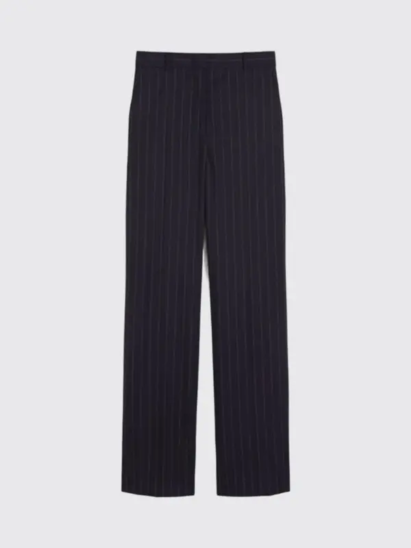 Max Mara Tailored Pinstriped Wool Trousers - Blue