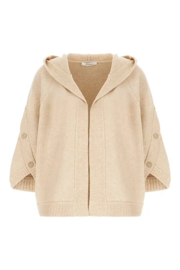 Max Mara Hooded Knitwear With Button Detail - Multicolor