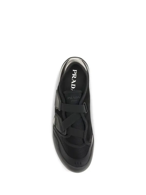 Prada Montecarlo Re-edition 2005 Suede And Re-nylon Sneakers - Black