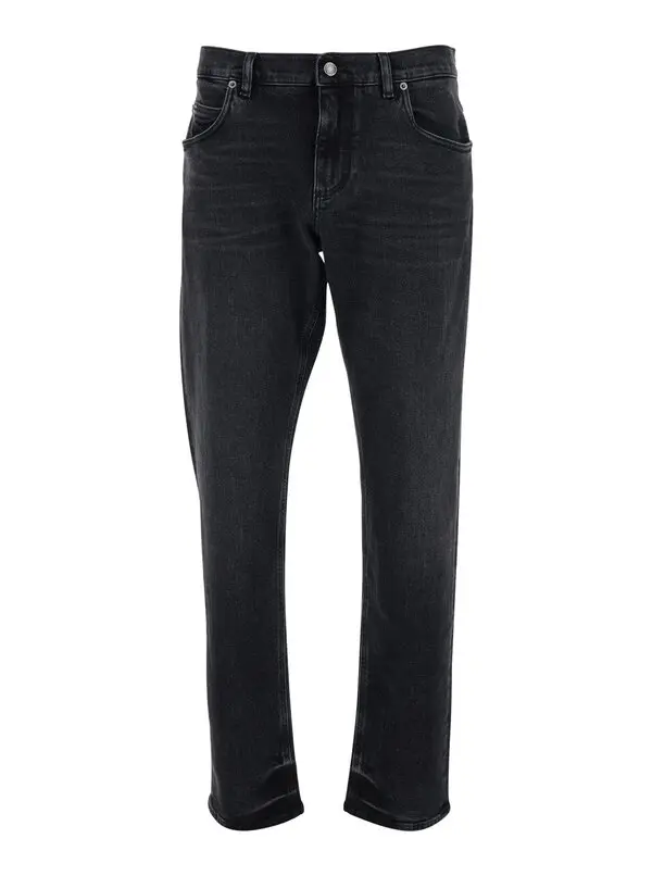 Dolce & Gabbana Denim Jeans With Logo Patch - Black