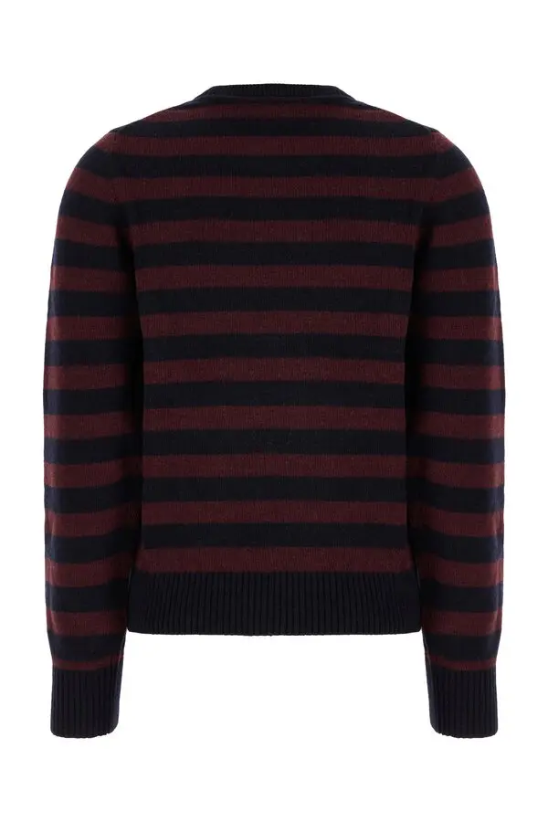 GANNI Striped Knitwear With Graphic Detail - Multicolor