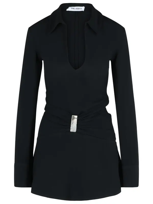 Attico Viscose Blend Mini Dress - Black