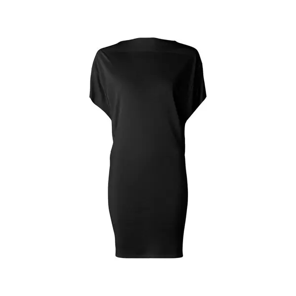 Jacquemus Draped Boatneck Short Sleeve Dress - Black