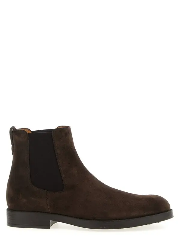 TOD'S Suede Chelsea Ankle Boots - Brown