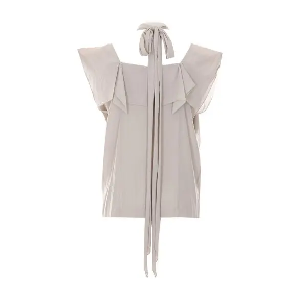 LANVIN Frilled Charmeuse Top