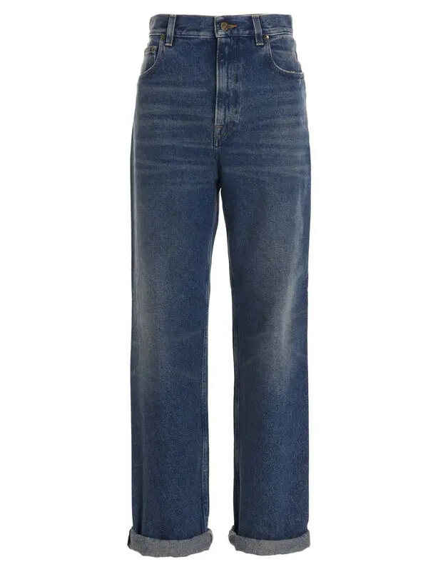 GOLDEN GOOSE Kim Straight Leg Jeans - Blue
