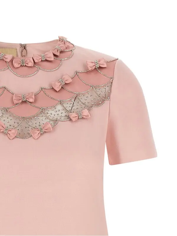 Valentino Garavani Crêpe Couture Mini Dress With Jewel Bows