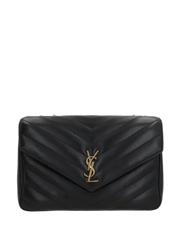 Saint Laurent Large Loulou Matelassé Lambskin Shoulder Bag - Black