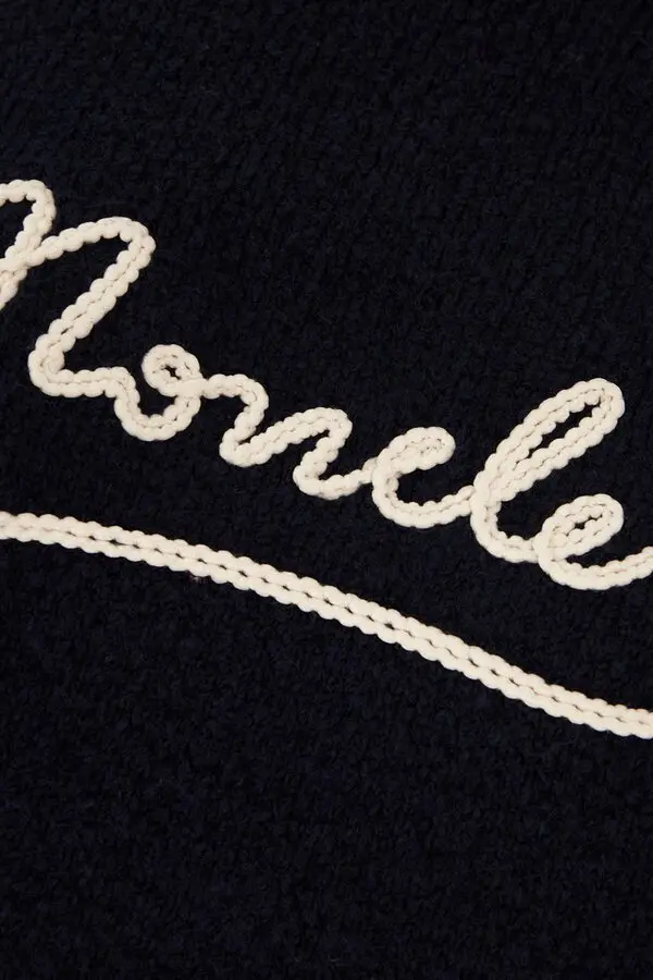 Moncler Ribbed Knitwear With Embroidered Logo