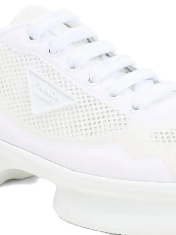 Prada Mesh And Re-nylon Sneakers - White
