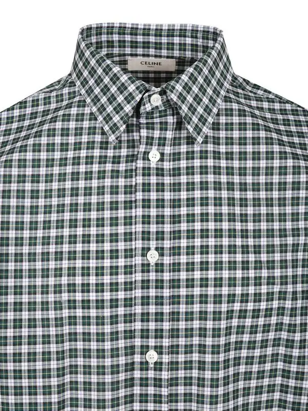 Celine Wide Tartan Shirt - Green