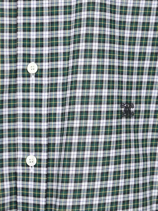 Celine Wide Tartan Shirt - Green