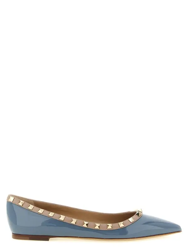 Valentino Garavani Rockstud Patent Leather Ballet Flats