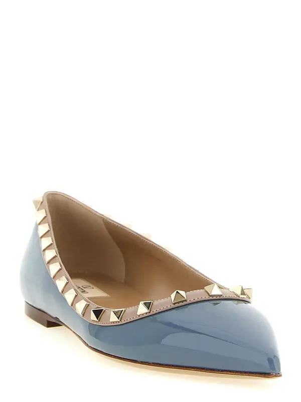 Valentino Garavani Rockstud Patent Leather Ballet Flats
