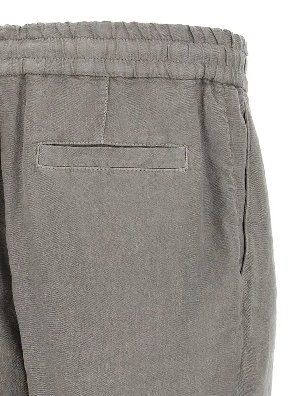 Brunello Cucinelli Garment-dyed Linen Bermuda Shorts - Gray