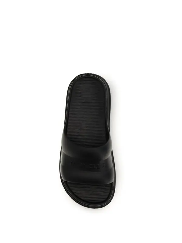 Moncler Altive Logo Strap Slippers - Black