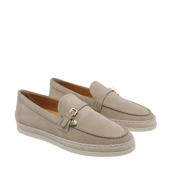 TOD'S Suede Loafers With Contrast Piping