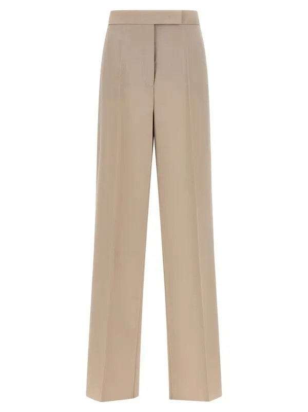 Max Mara Mxmgirone High Waist Wide Leg Trousers - Cream