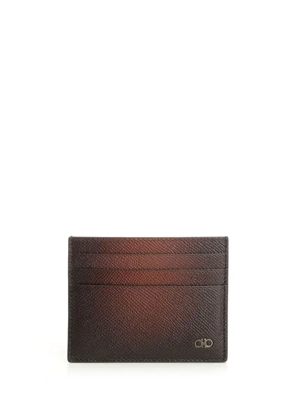 FERRAGAMO Gancini Credit Card Holder - Brown