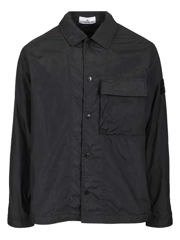 Stone Island Overshirt In Lightweight Recycled Nylon Reps - Blue