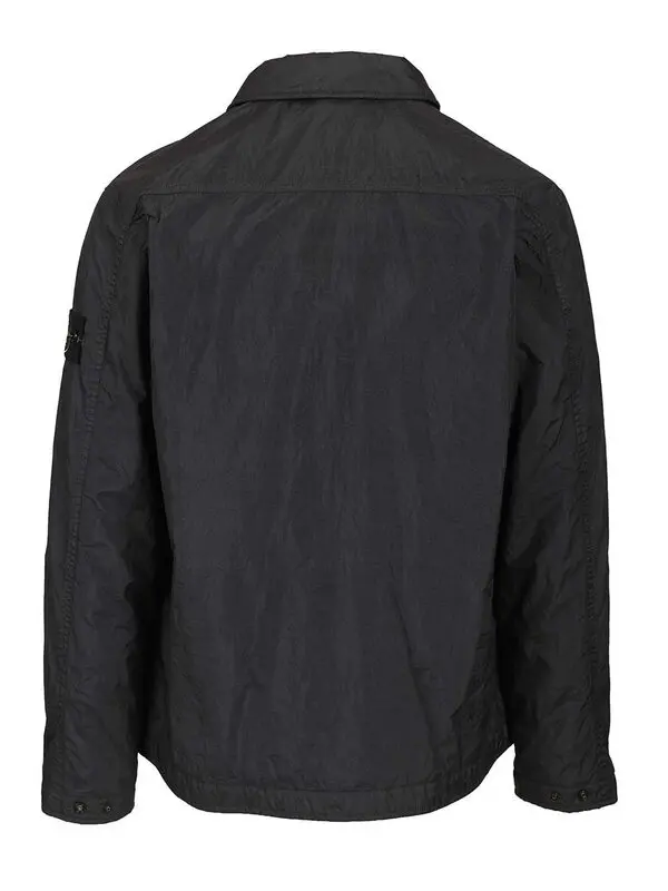 Stone Island Overshirt In Lightweight Recycled Nylon Reps - Blue