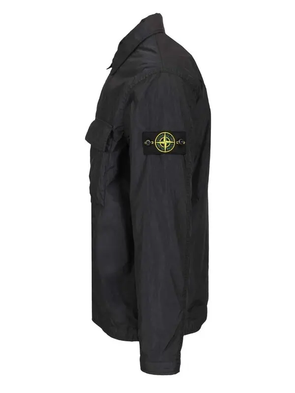 Stone Island Overshirt In Lightweight Recycled Nylon Reps - Blue