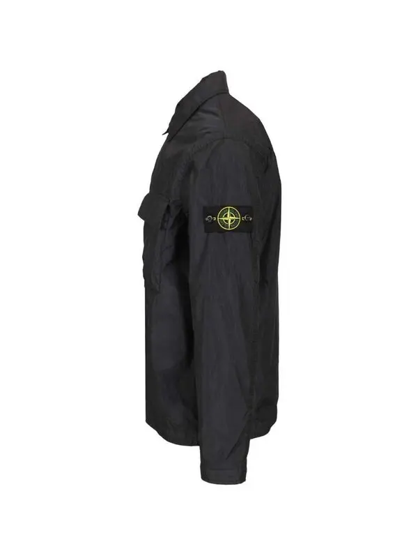 Stone Island Overshirt In Lightweight Recycled Nylon Reps - Blue