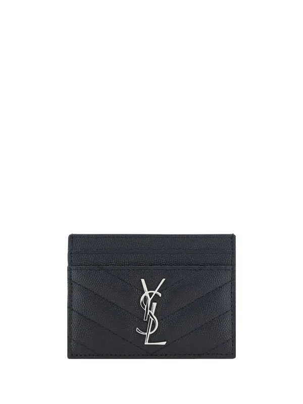 Saint Laurent Leather Cardholder - Black