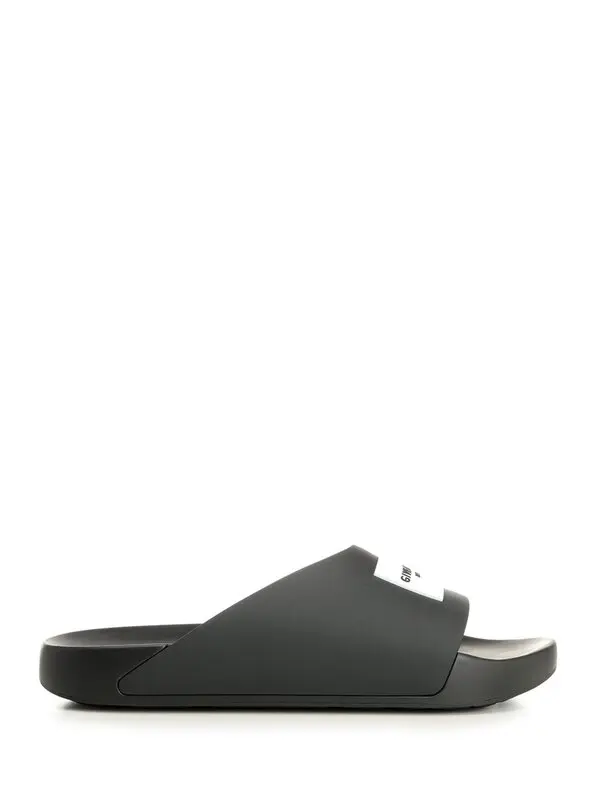 Givenchy Rubber Slides With Logo - Black
