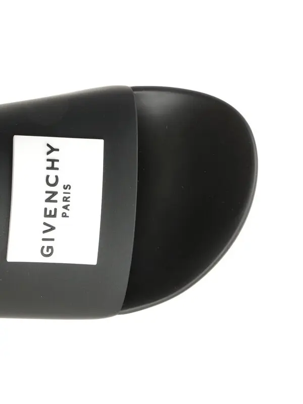 Givenchy Rubber Slides With Logo - Black