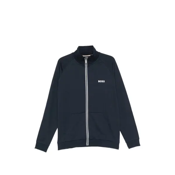 BOSS Navy Cotton Zip-up Sweatshirt