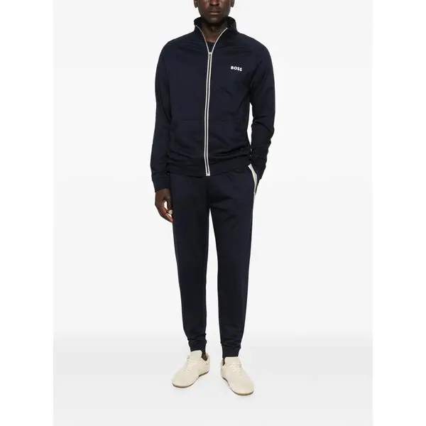 BOSS Navy Cotton Zip-up Sweatshirt