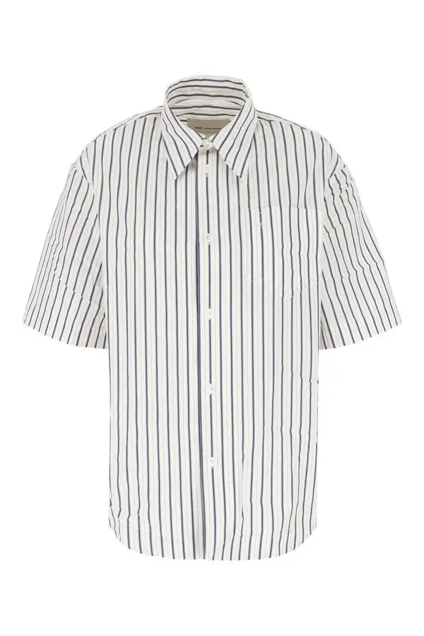 AMI Paris Striped Short Sleeve Shirt