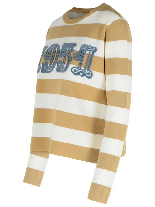 Max Mara Viterbo Striped Virgin Wool Sweater - Cream