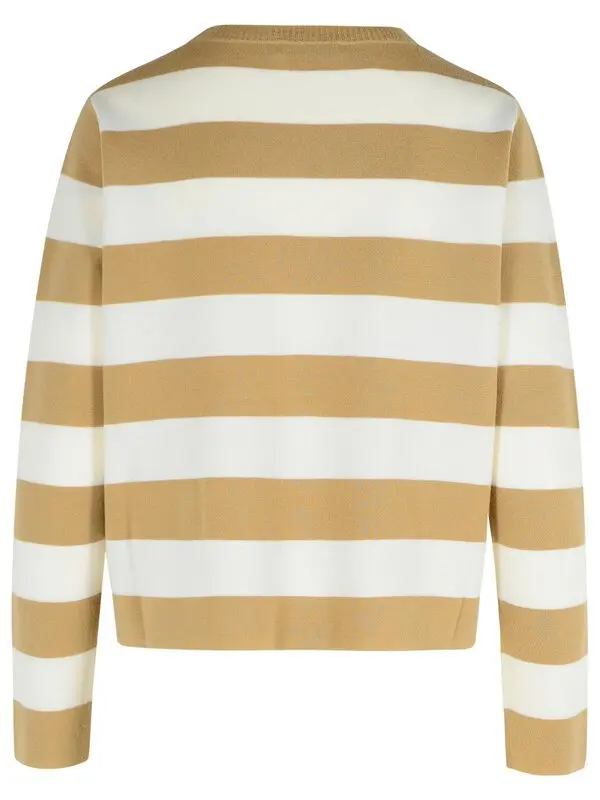 Max Mara Viterbo Striped Virgin Wool Sweater - Cream