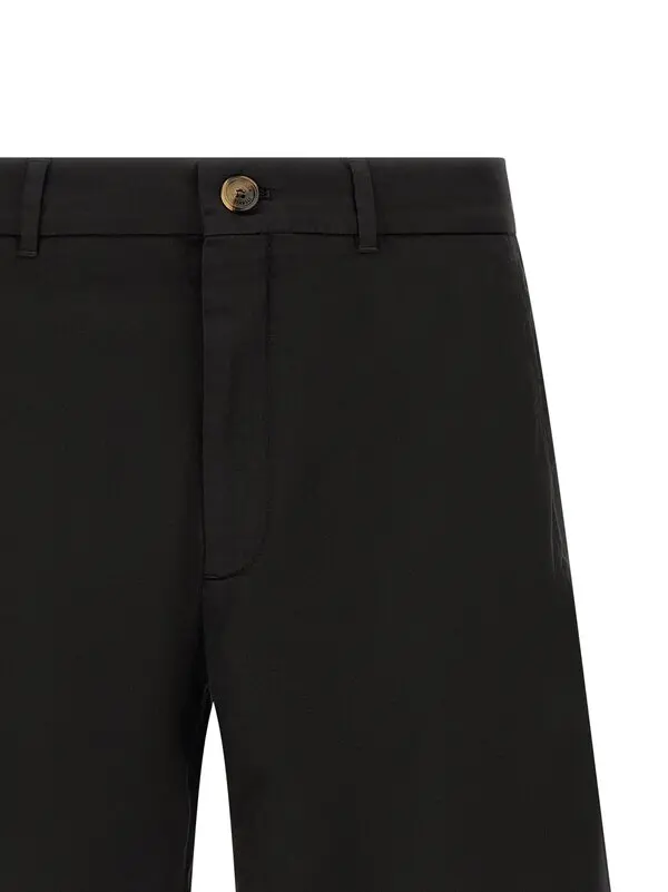 Brunello Cucinelli Garment-dyed American Pima Cotton Gabardine Bermuda Shorts - Black