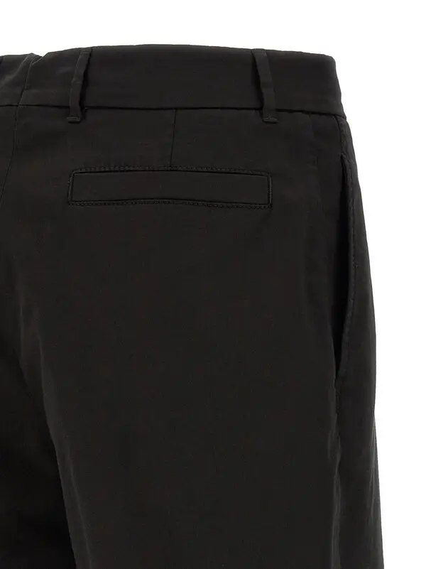 Brunello Cucinelli Garment-dyed American Pima Cotton Gabardine Bermuda Shorts - Black