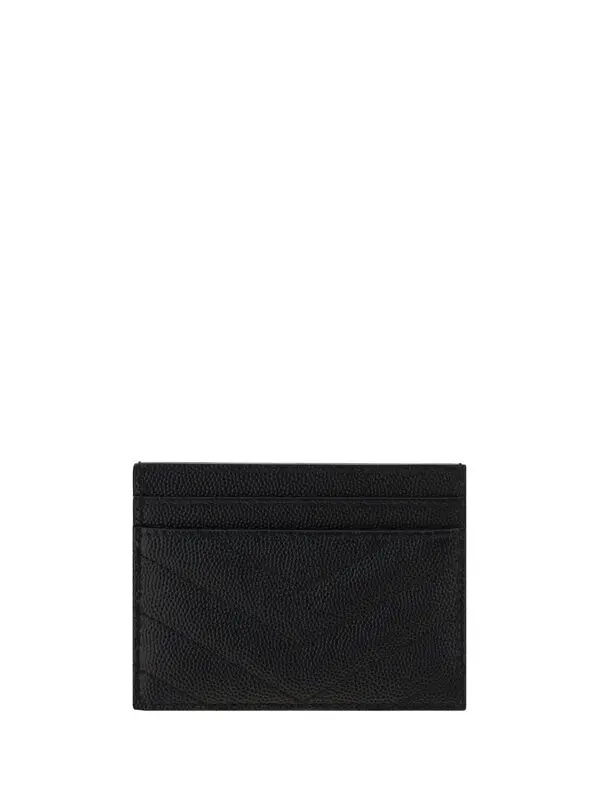 Saint Laurent Matelassé Leather Cardholder - Black