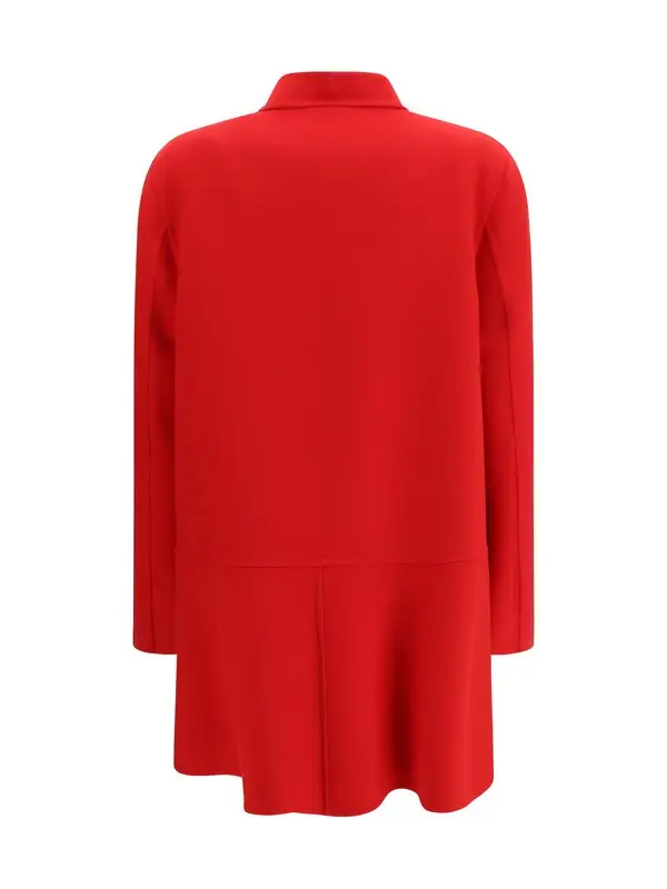 Valentino Garavani Single-breasted Compact Drap Coat - Red