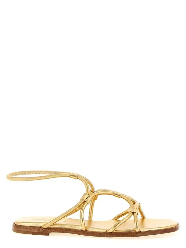 GIANVITO ROSSI G32574" Nappa Leather Ankle Strap Sandals