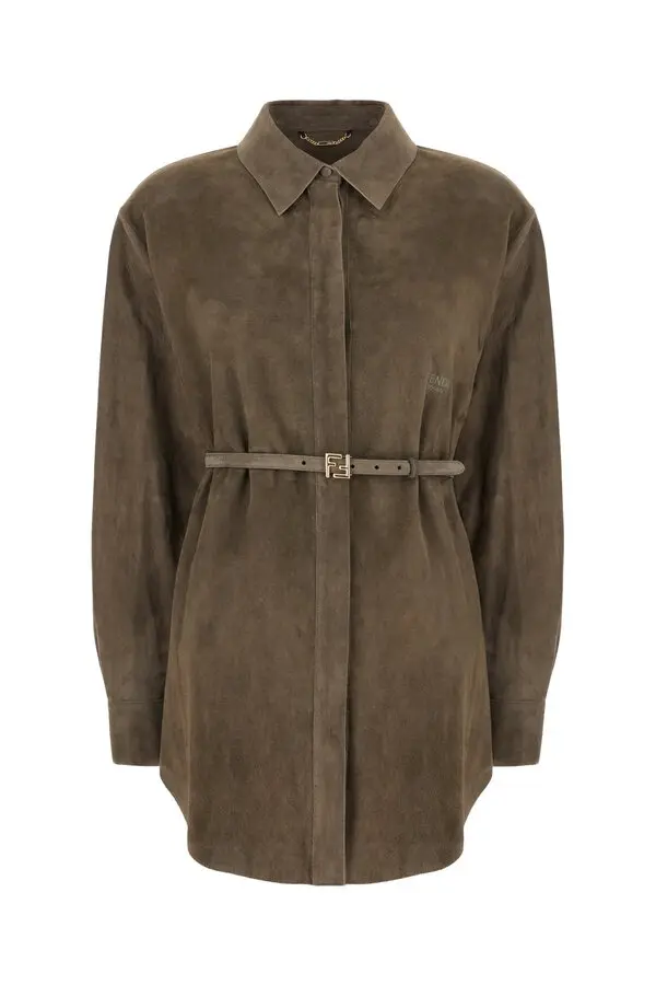 Fendi Suede Belted Shirt