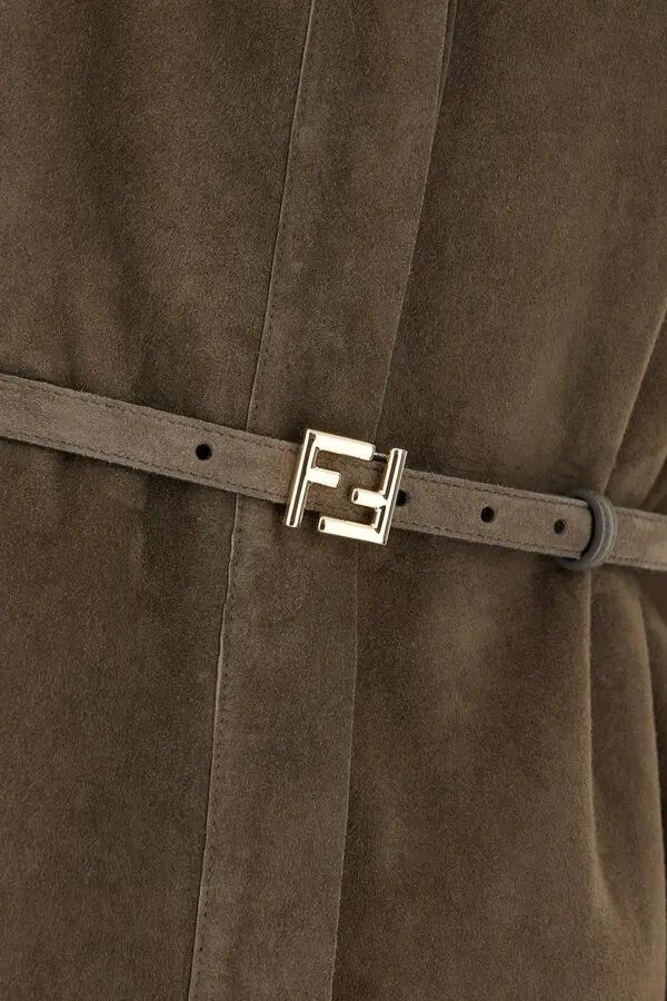 Fendi Suede Belted Shirt