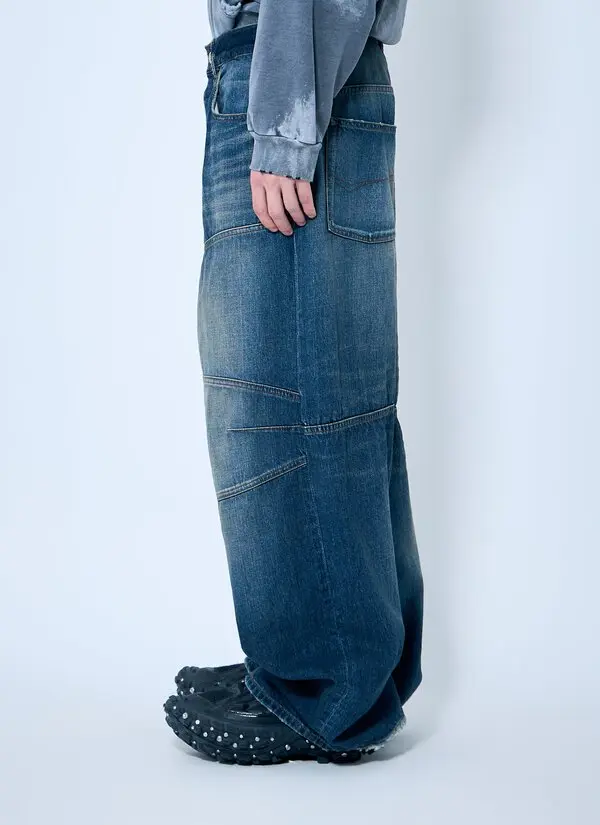 Balenciaga Baggy Paneled Construction Jeans