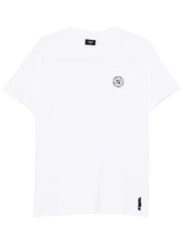 Fendi Ff Postcards Logo Print Cotton T-shirt