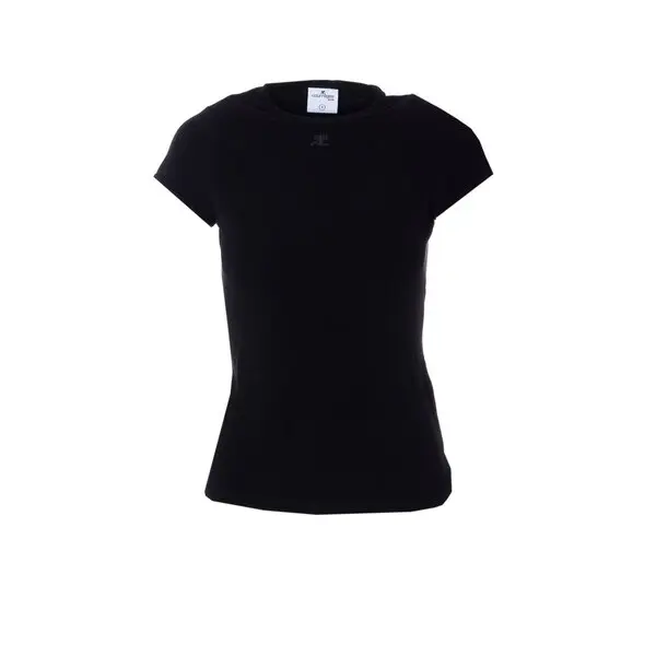 COURREGES Logo Baby Spongy T-shirt - Black