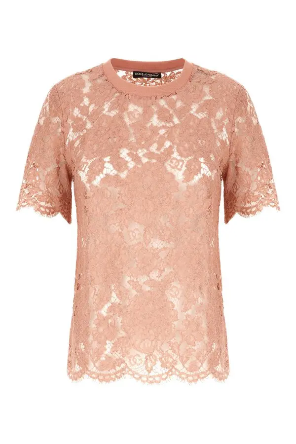 Dolce & Gabbana Short Sleeve Lace Shirt - Multicolor